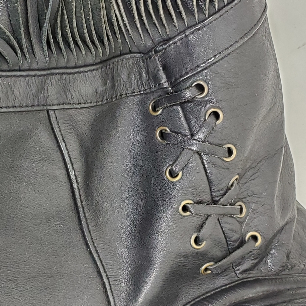 Harley-Davidson Leather Fringe Moto Jacket - Gem